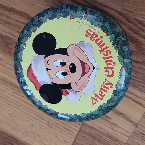 Disney | Other | Vintage 997 Christmas Mickey Mouse Tin Can England Tin ...